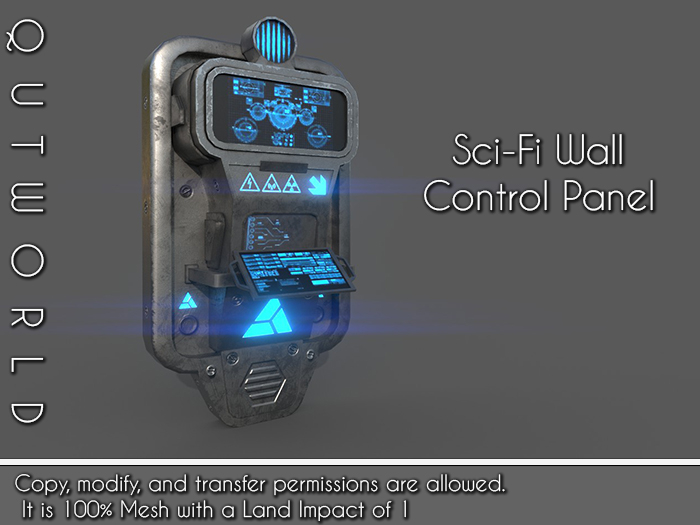 Second Life Marketplace - .::QUTWORLD Sci-Fi Wall Control Panel::.FP